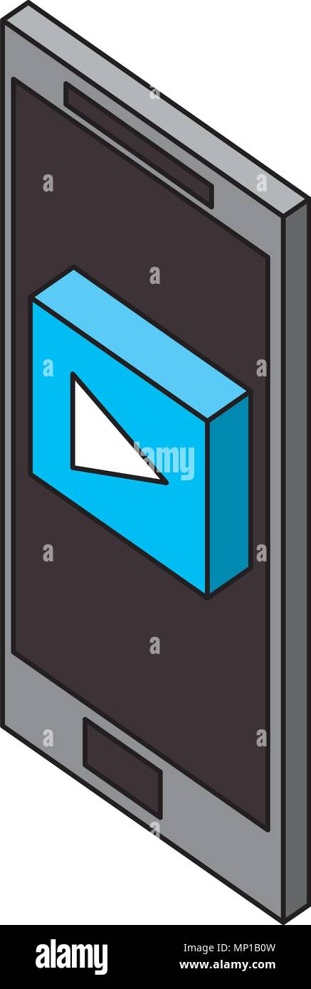 smartphone video player isometric design Stock Vector Image & Art - Alamy