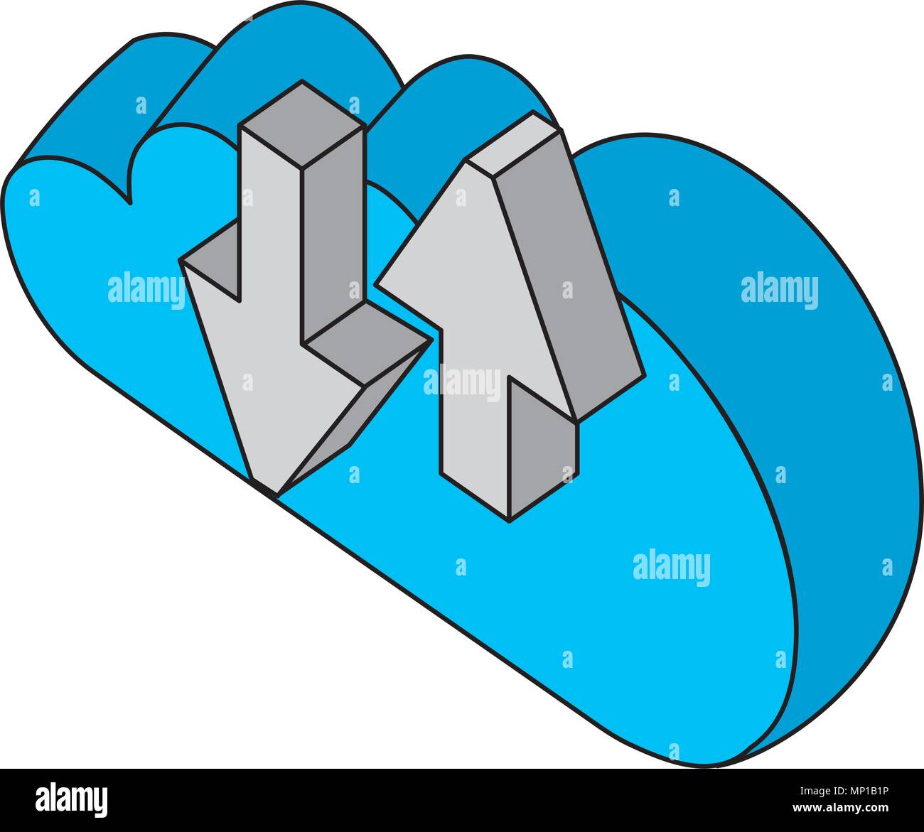 cloud computing upload and download data Stock Vector Image & Art - Alamy