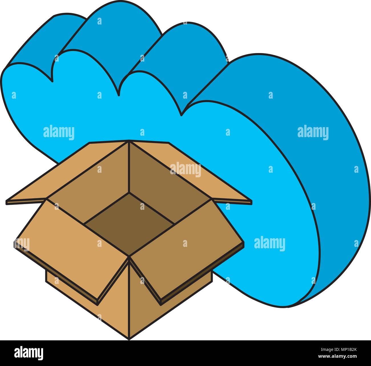 cloud computing cardboard box storage Stock Vector Image & Art - Alamy