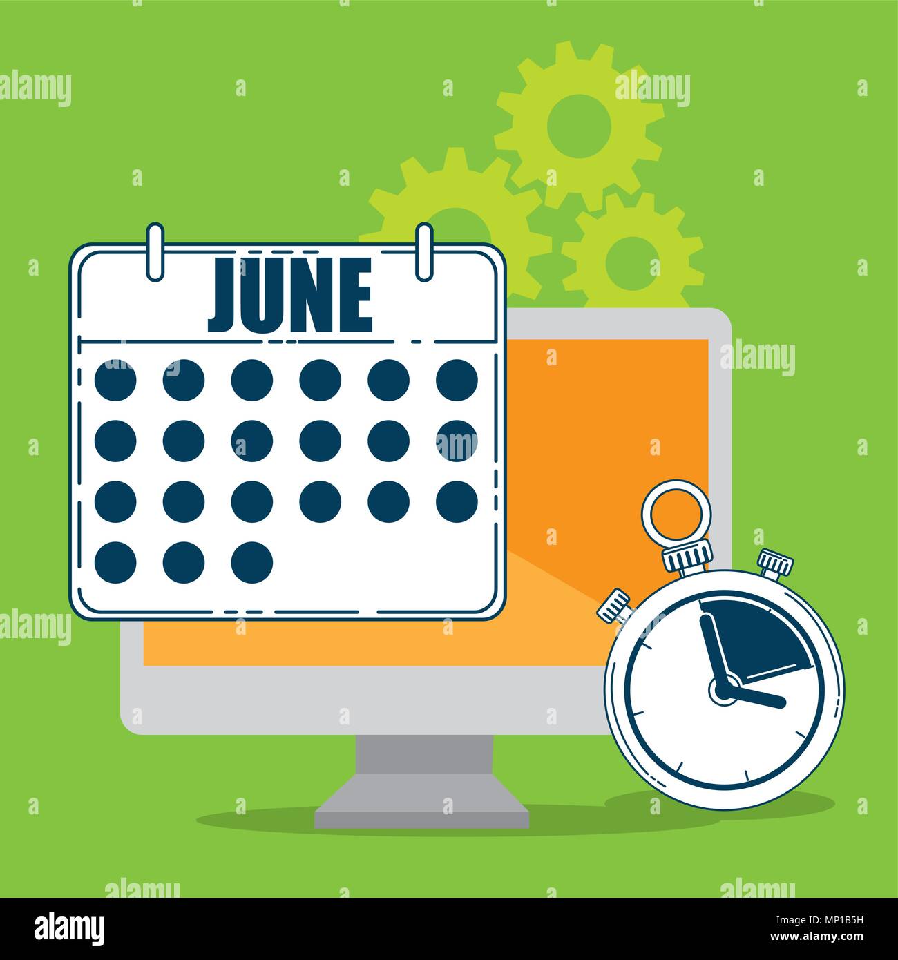 delivery service concept with computer monitor Stock Vector Image & Art ...