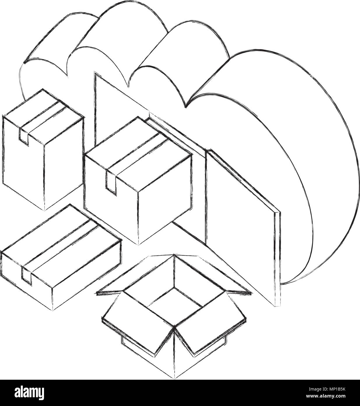 cloud computing packages storage Stock Vector Image & Art - Alamy