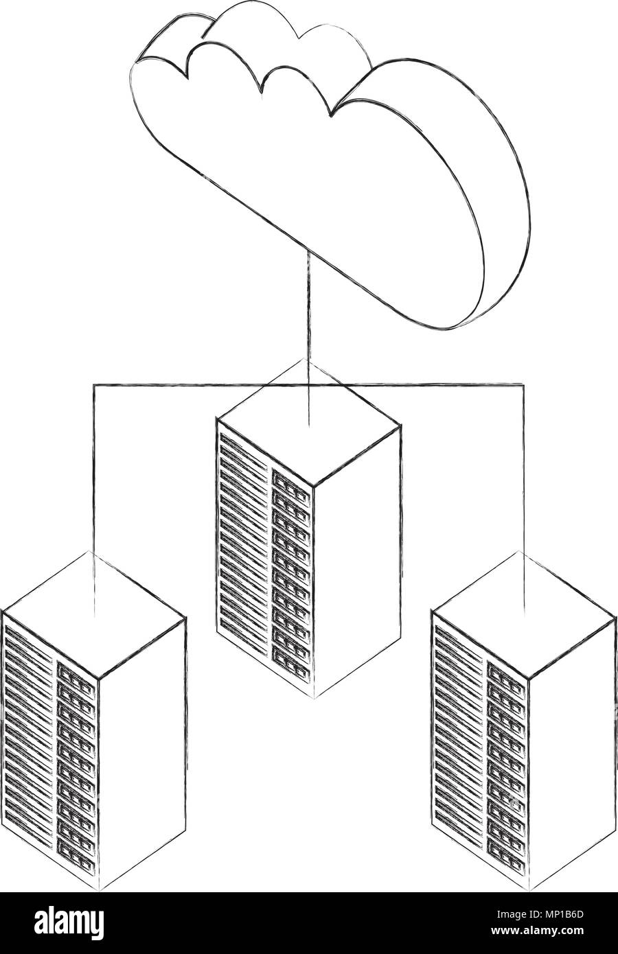 Processing data center server room Cut Out Stock Images & Pictures - Alamy
