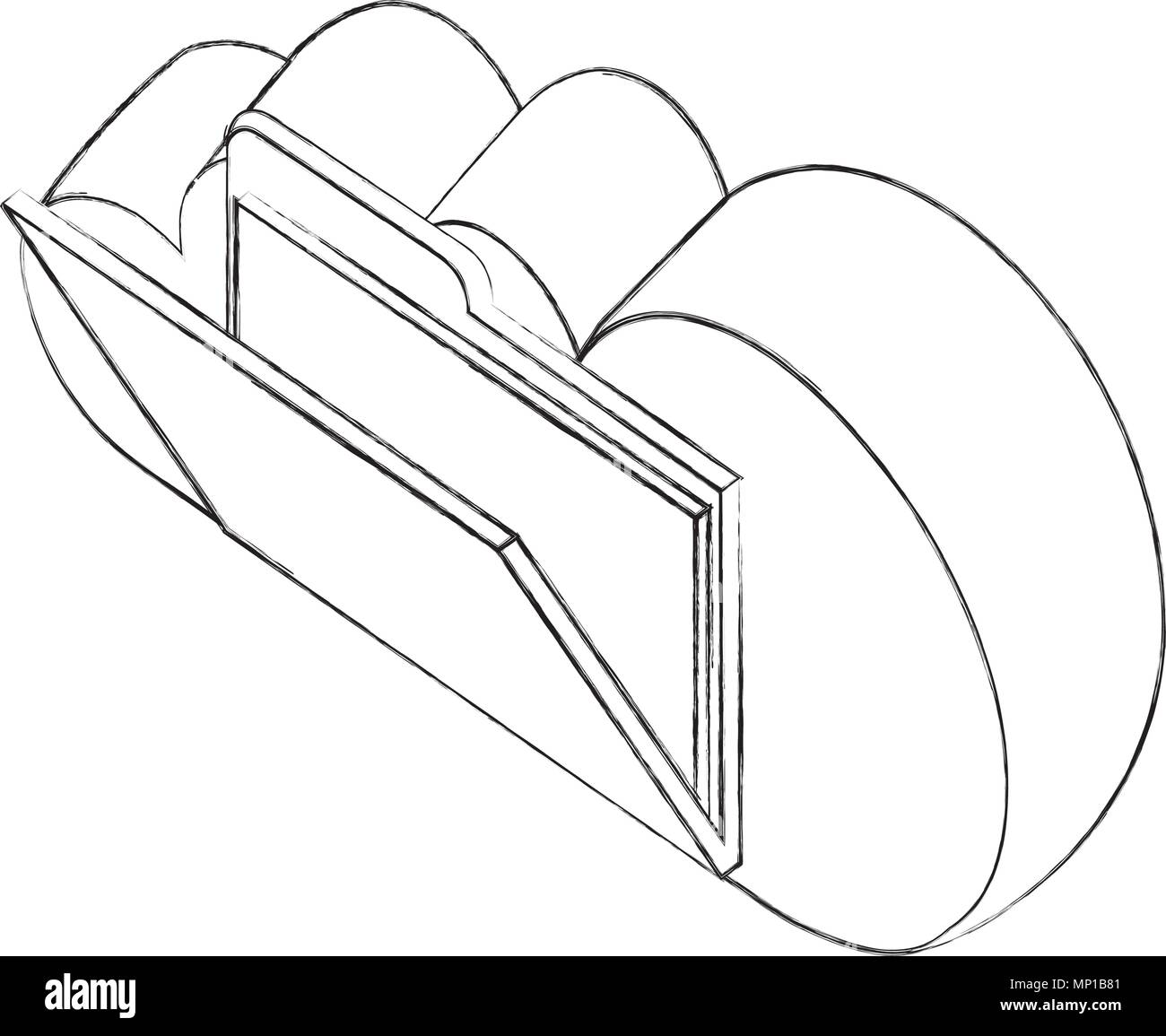 Cloud Computing Folder Data Information Isometric Stock Vector Image And Art Alamy