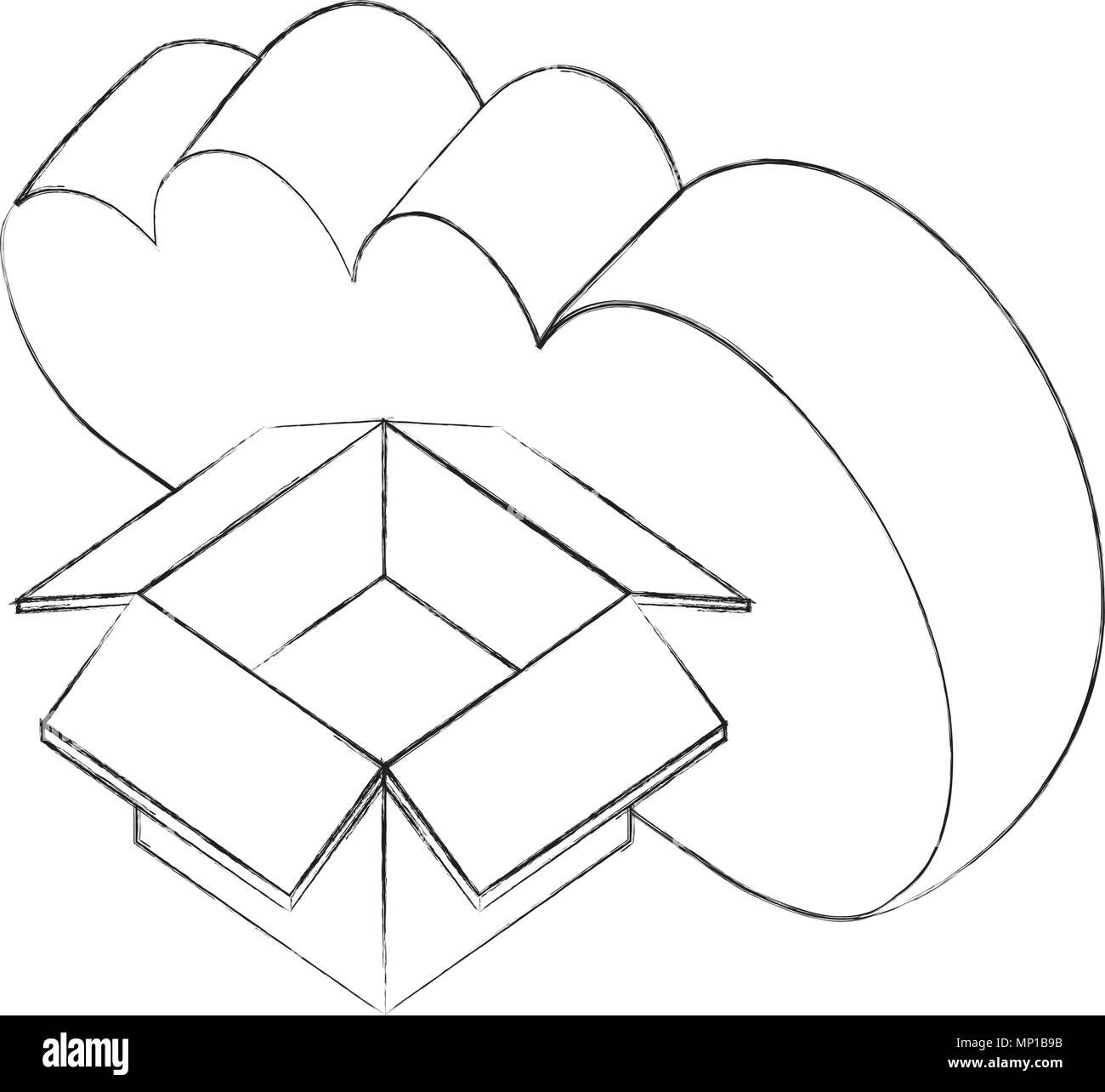 cloud computing cardboard box storage Stock Vector Image & Art - Alamy