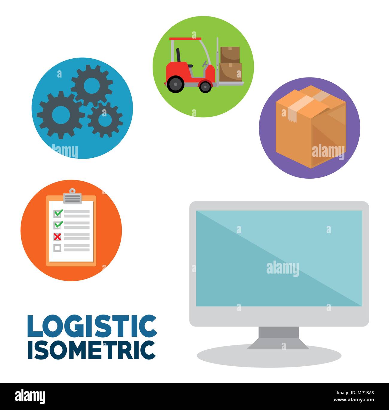 delivery service concept with computer monitor Stock Vector Image & Art ...