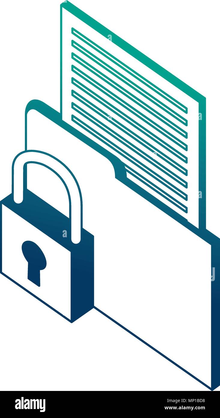 folder data cyber security isometric design Stock Vector Image & Art - Alamy