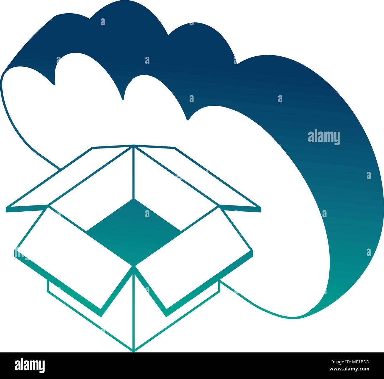 cloud computing cardboard box storage Stock Vector Image & Art - Alamy