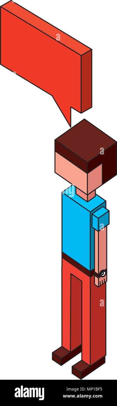 boy character speech bubble isometric Stock Vector Image & Art - Alamy