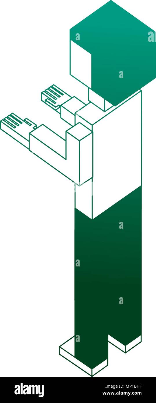 businessman character employee view back isometric Stock Vector Image ...