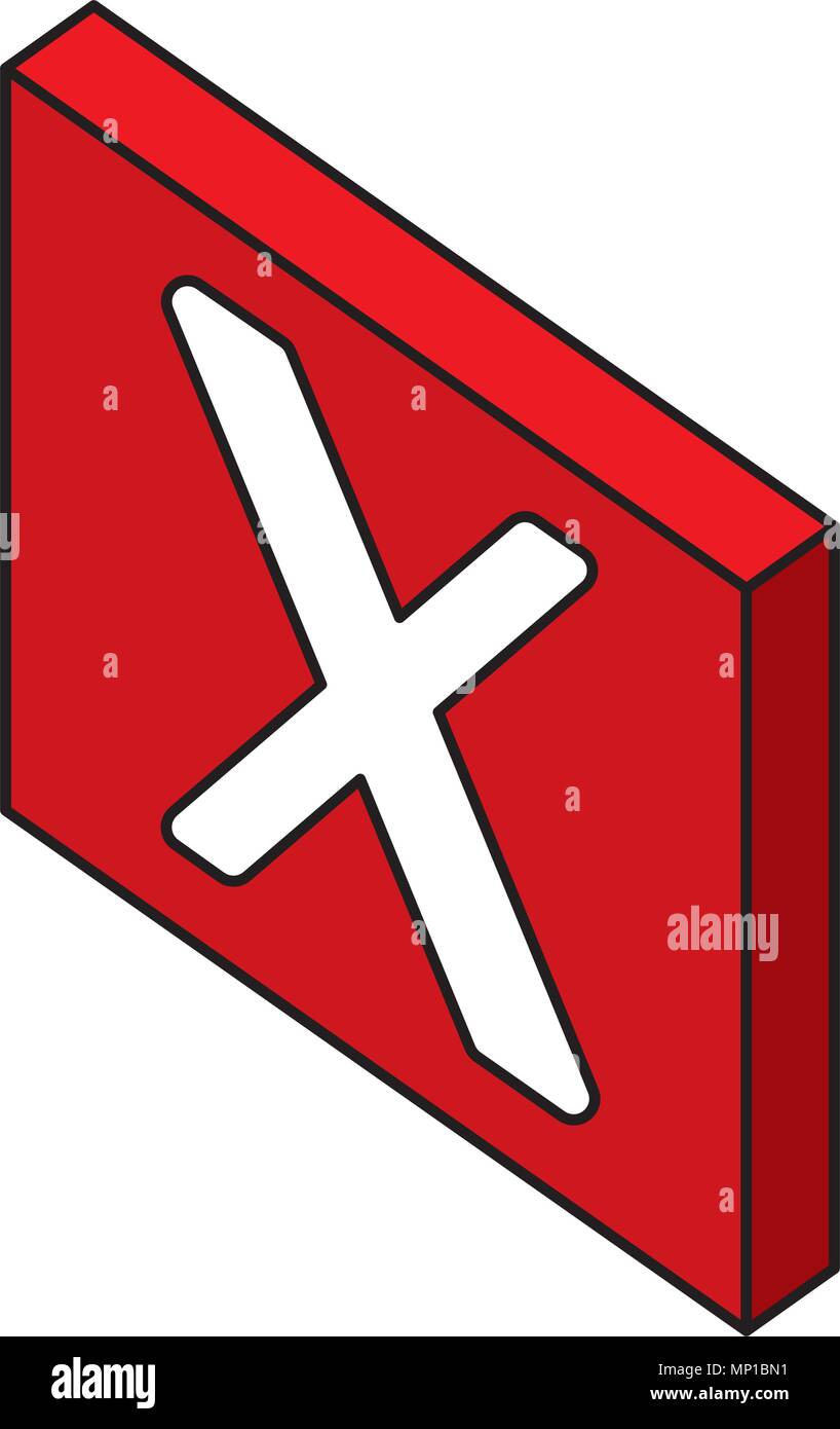 error caution button web isometric Stock Vector Image & Art - Alamy