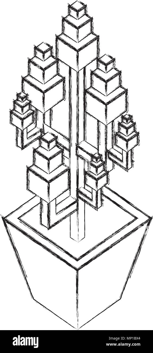 plant in pot decoration isometric design Stock Vector Image & Art - Alamy