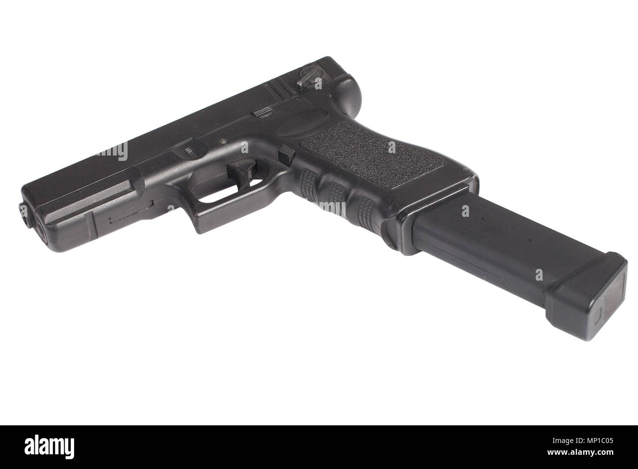 automatic 9mm handgun isolated on a white background Stock Photo - Alamy