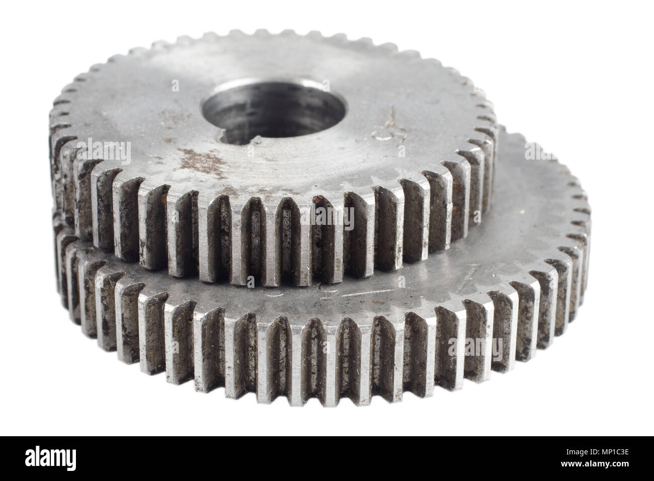 steel gears isolated on a white background Stock Photo - Alamy