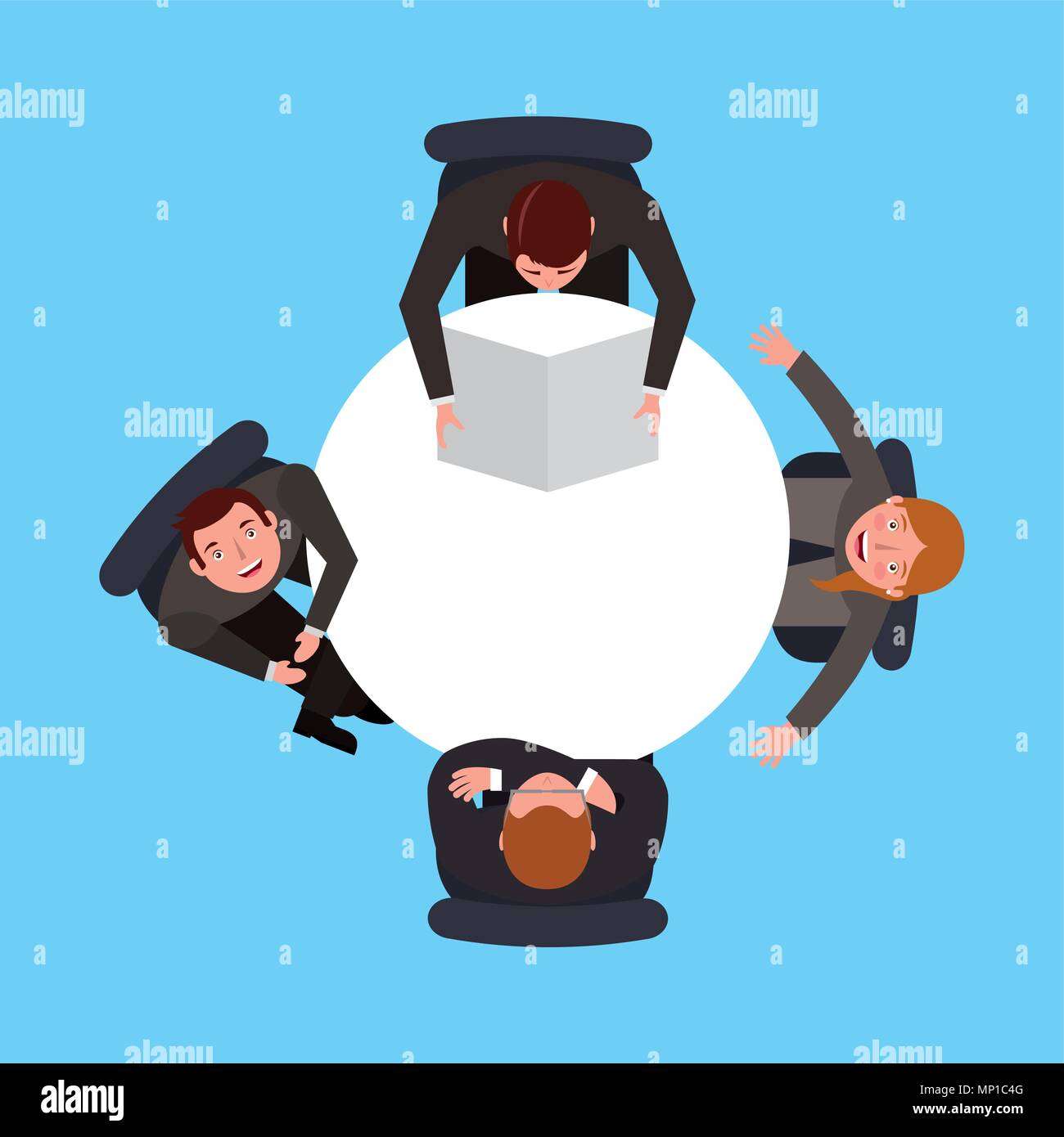 Business team reading work Stock Vector Images - Alamy