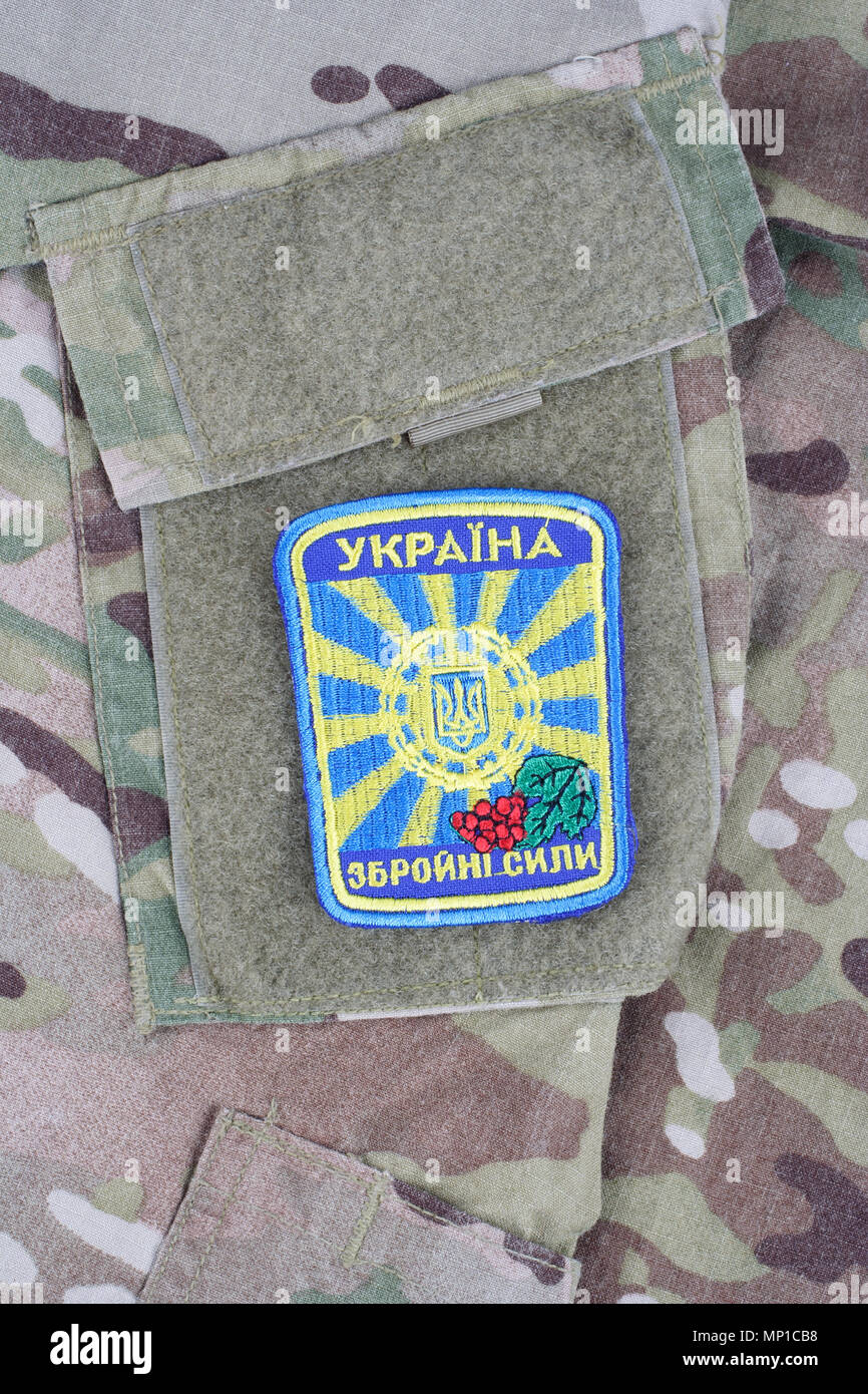 KIEV, UKRAINE - Apr. 26, 2015. Ukraine Army uniform badge Stock Photo ...
