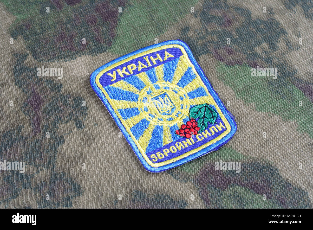 KIEV, UKRAINE - Apr. 26, 2015. Ukraine Army uniform badge Stock Photo ...