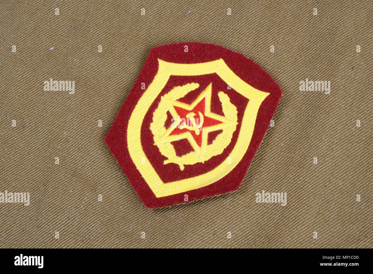 Soviet Army Mechanized infantry shoulder patch on khaki uniform ...