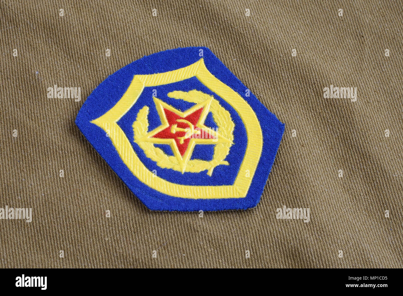 Soviet Army Mechanized infantry shoulder patch on khaki uniform ...