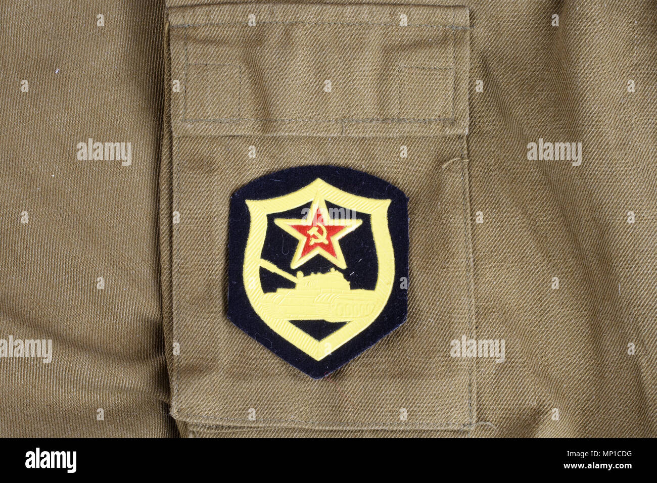 Soviet Army Tank Corps shoulder patch on khaki uniform background Stock ...