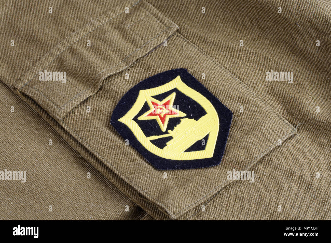 Soviet Army Tank Corps shoulder patch on khaki uniform background Stock ...