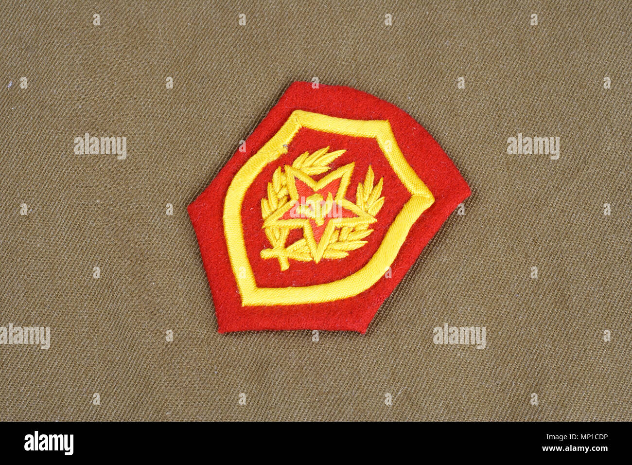 Soviet Army Mechanized infantry shoulder patch on khaki uniform ...