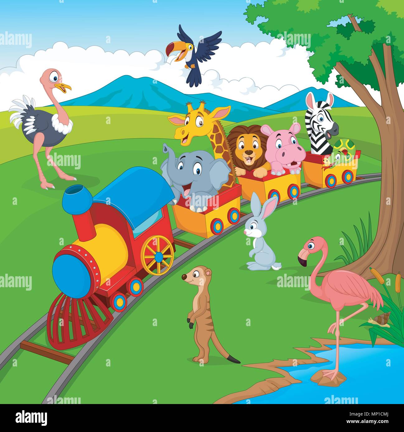 Jungle train Stock Vector Images - Alamy
