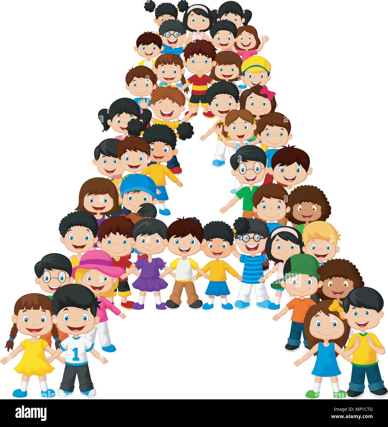 Little kids form alphabet A Stock Vector Image & Art - Alamy