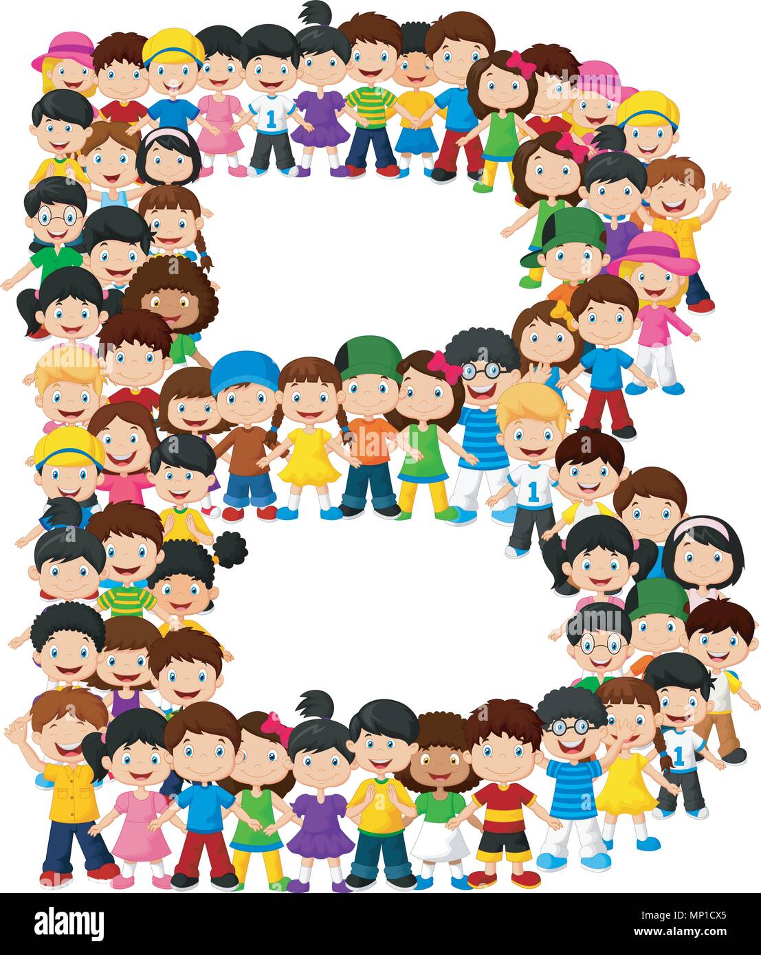 Little kids form alphabet B Stock Vector Image & Art - Alamy