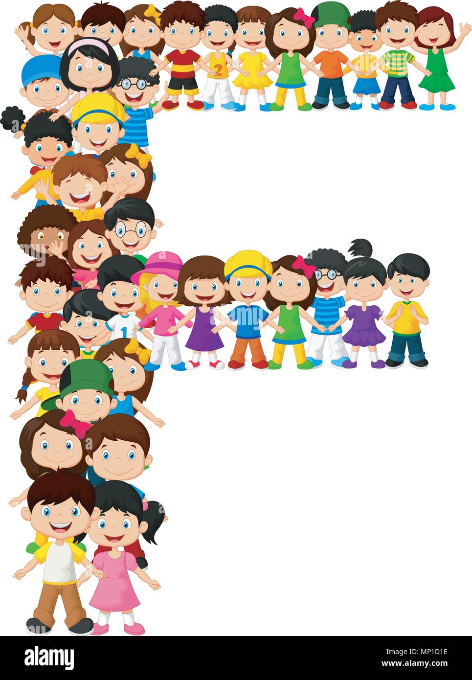 Little kids form alphabet F Stock Vector Image & Art - Alamy
