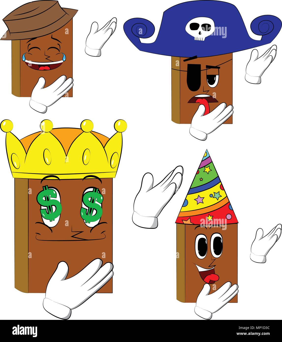 Books showing something with both hands, powerful hand gesture. Cartoon ...