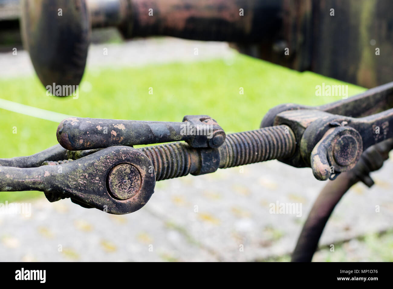 Old hook used in the railways. Towing hook for a train or wagon. Season ...