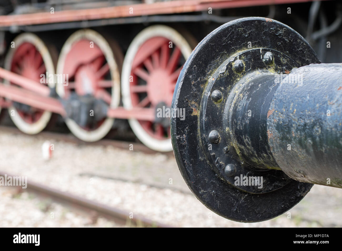 Old hook used in the railways. Towing hook for a train or wagon. Season ...