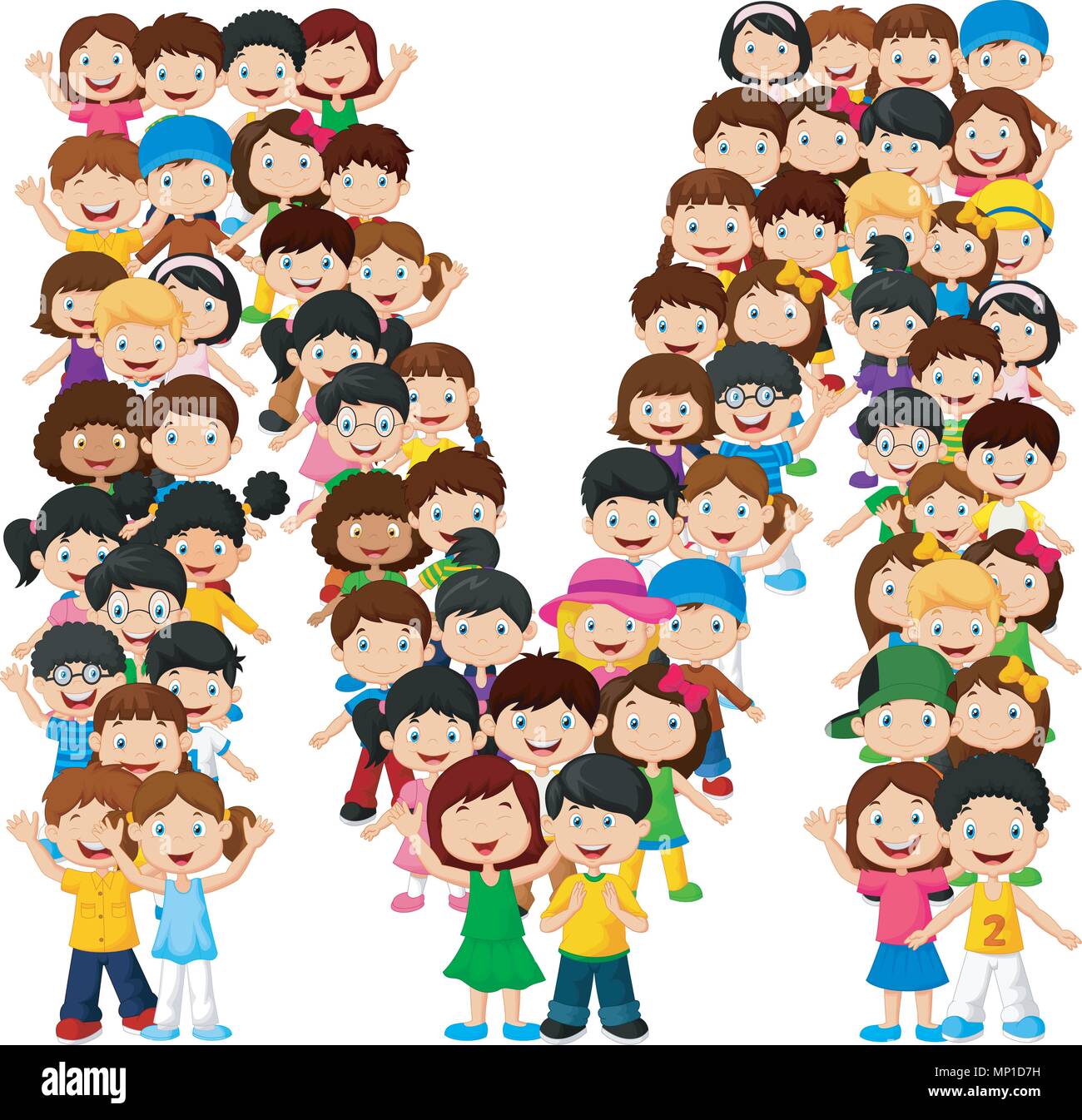 Little kids form alphabet M Stock Vector Image & Art - Alamy