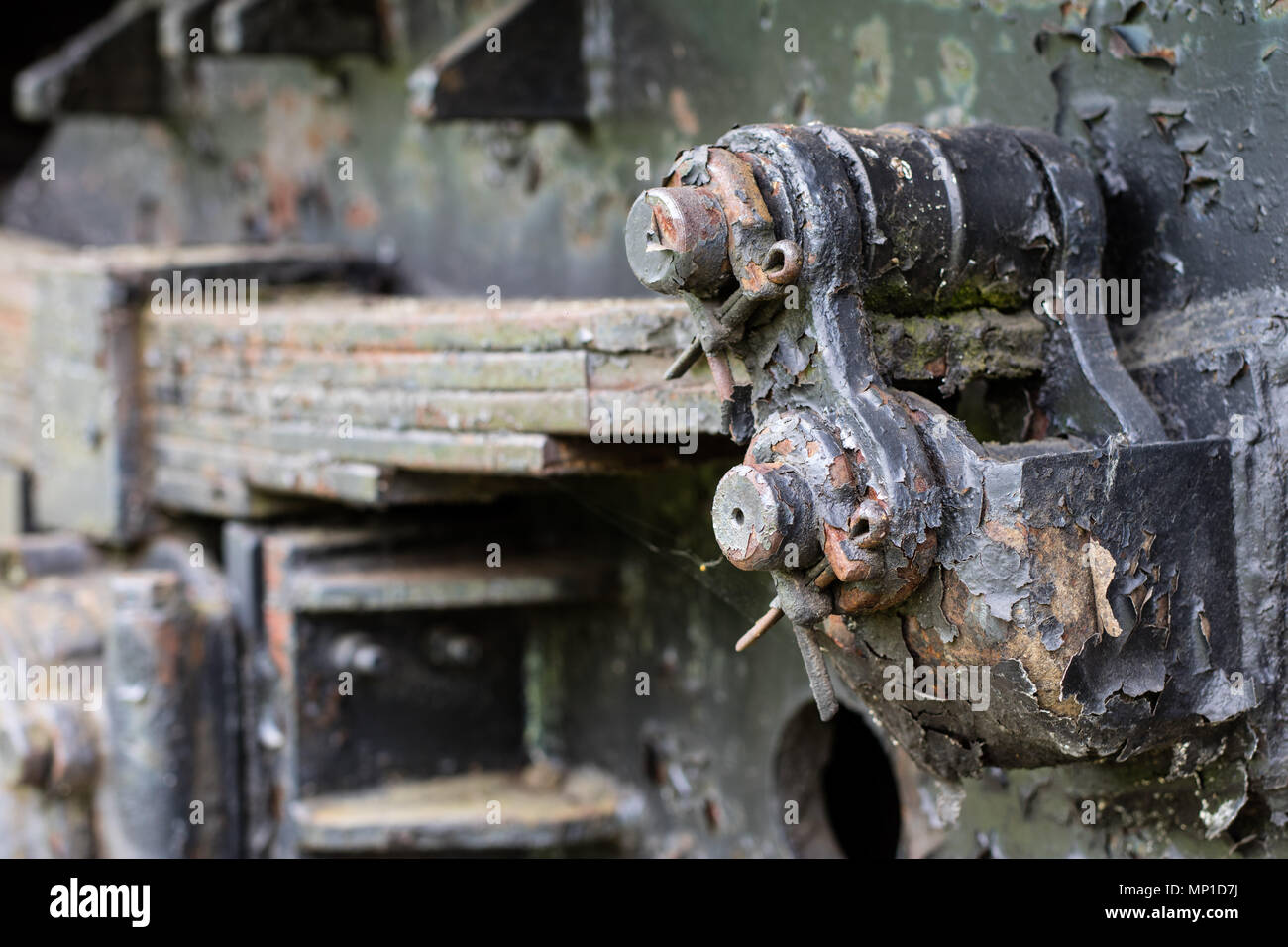 Old suspension of locomotives and wagons. Wheel suspension used in old ...