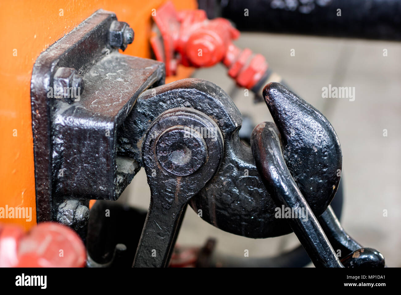 Old hook used in the railways. Towing hook for a train or wagon. Season ...