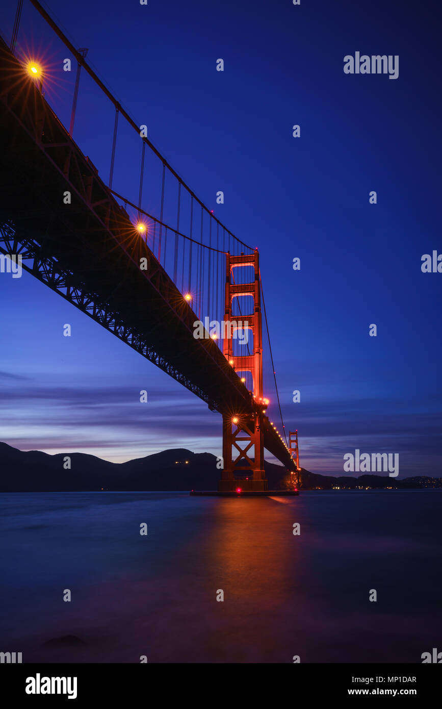 The Golden Gate Bridge at Dusk from Fort Point, San Francisco ...