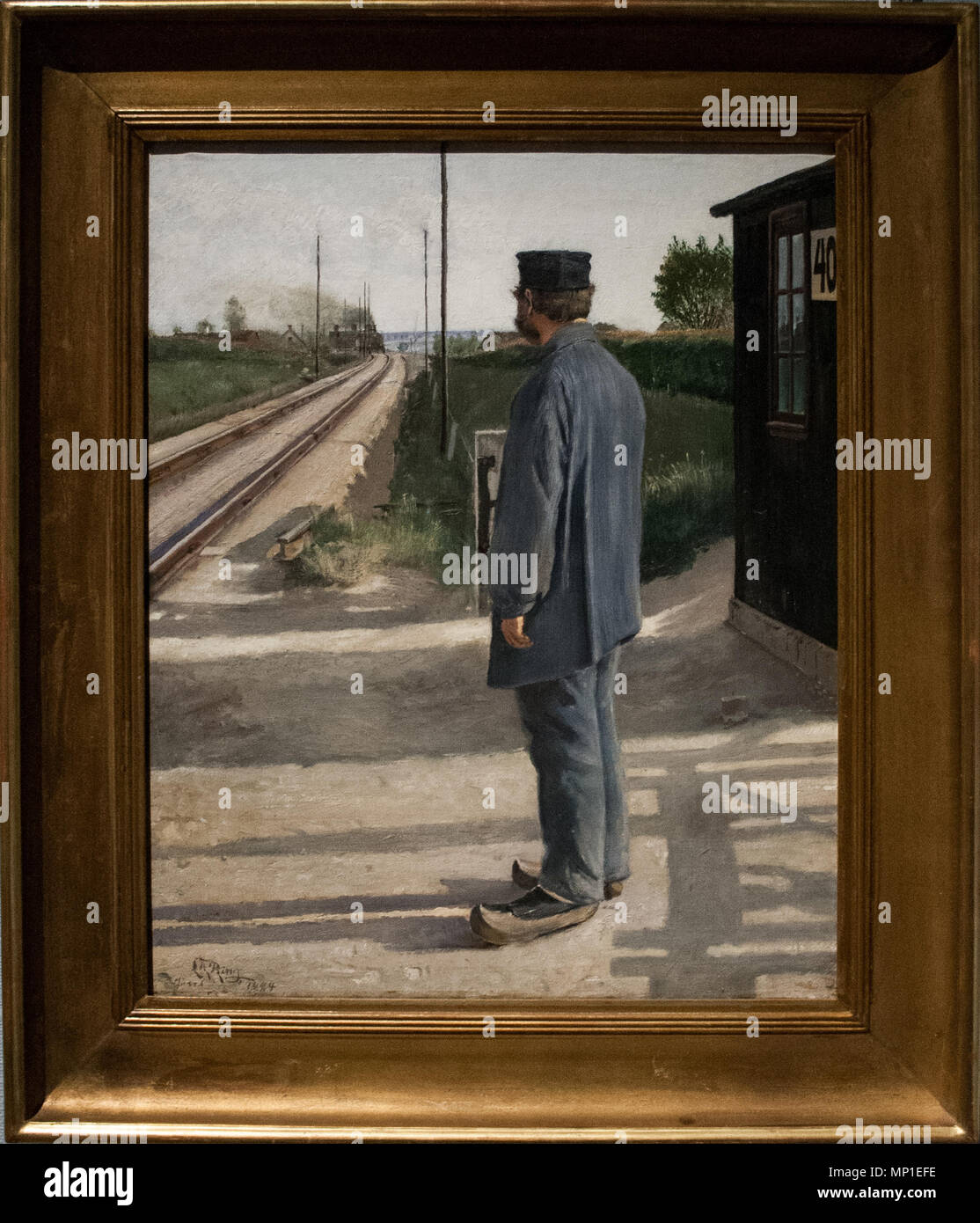 The Lineman 1884. 1062 Ring - The Lineman (with frame Stock Photo - Alamy