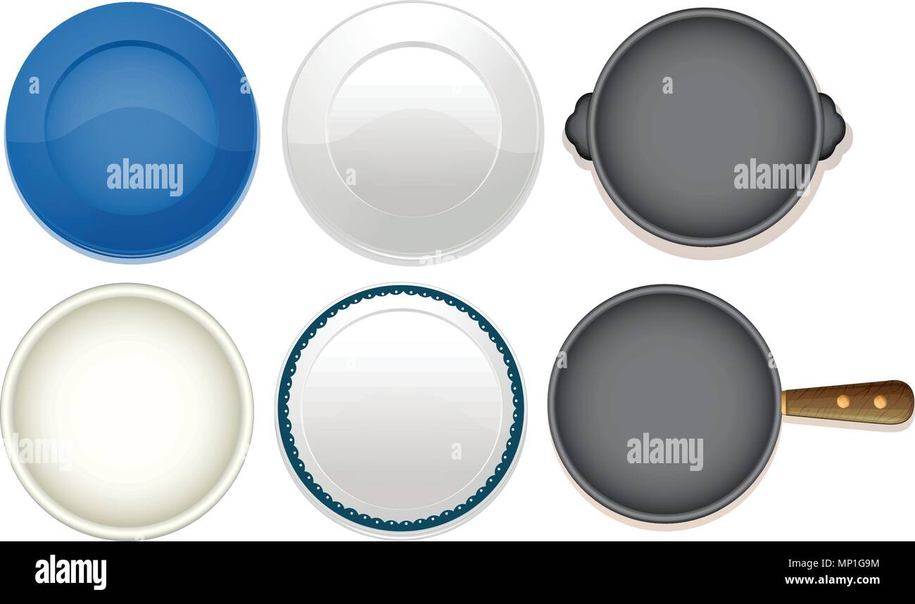 White empty clean dishes Stock Vector Images - Alamy