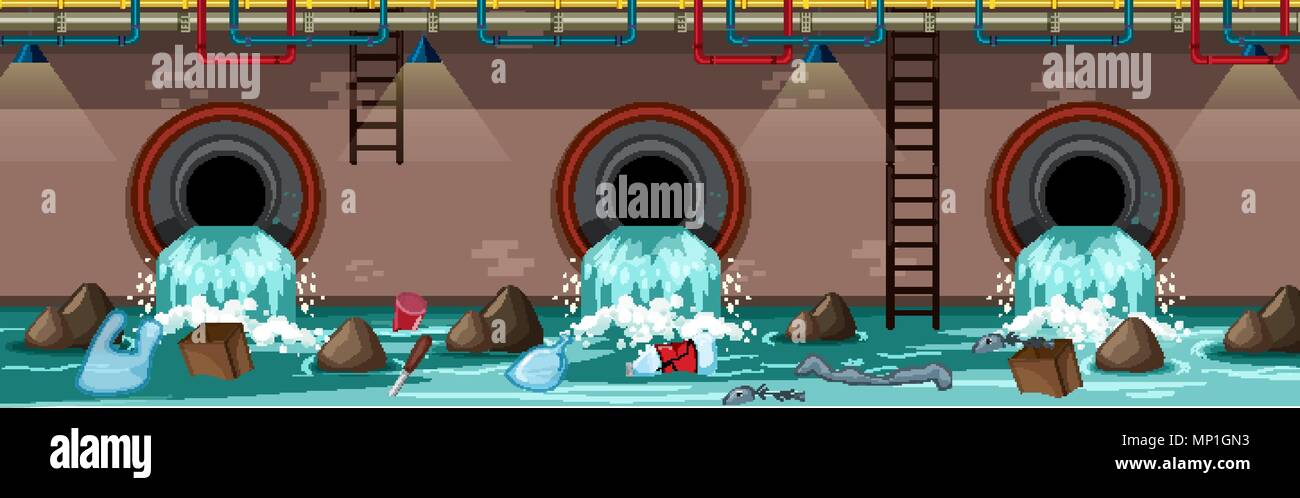 Sewer pipes drawing Stock Vector Images - Alamy