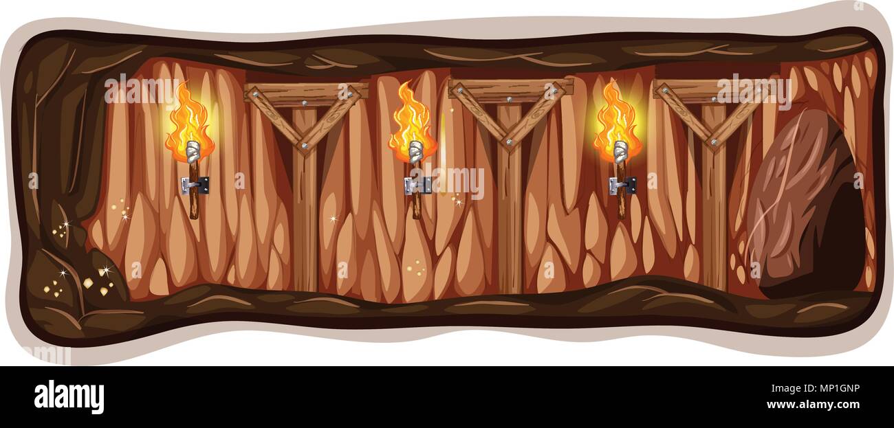 A Dark Mine Cave Template illustration Stock Vector Image & Art - Alamy