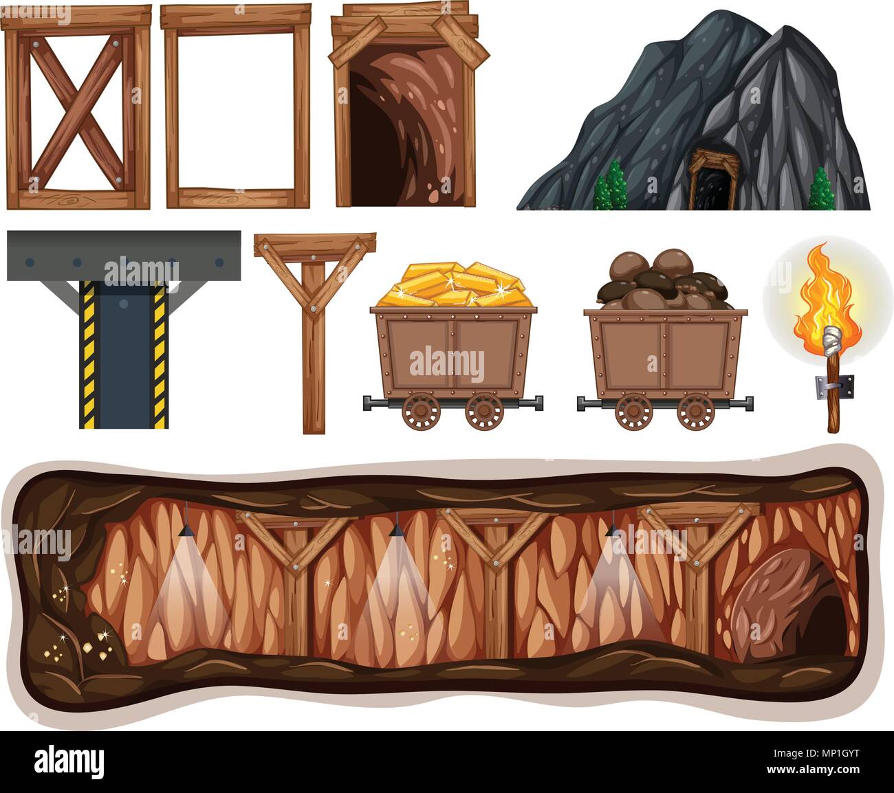 Mining truck gold Stock Vector Images - Alamy