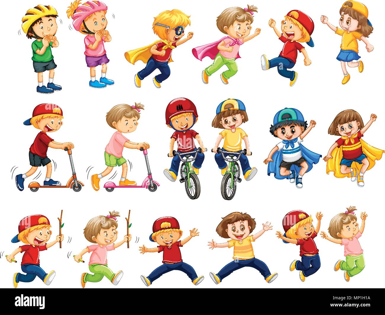 A Set of Urban Kids Activities illustration Stock Vector Image & Art ...