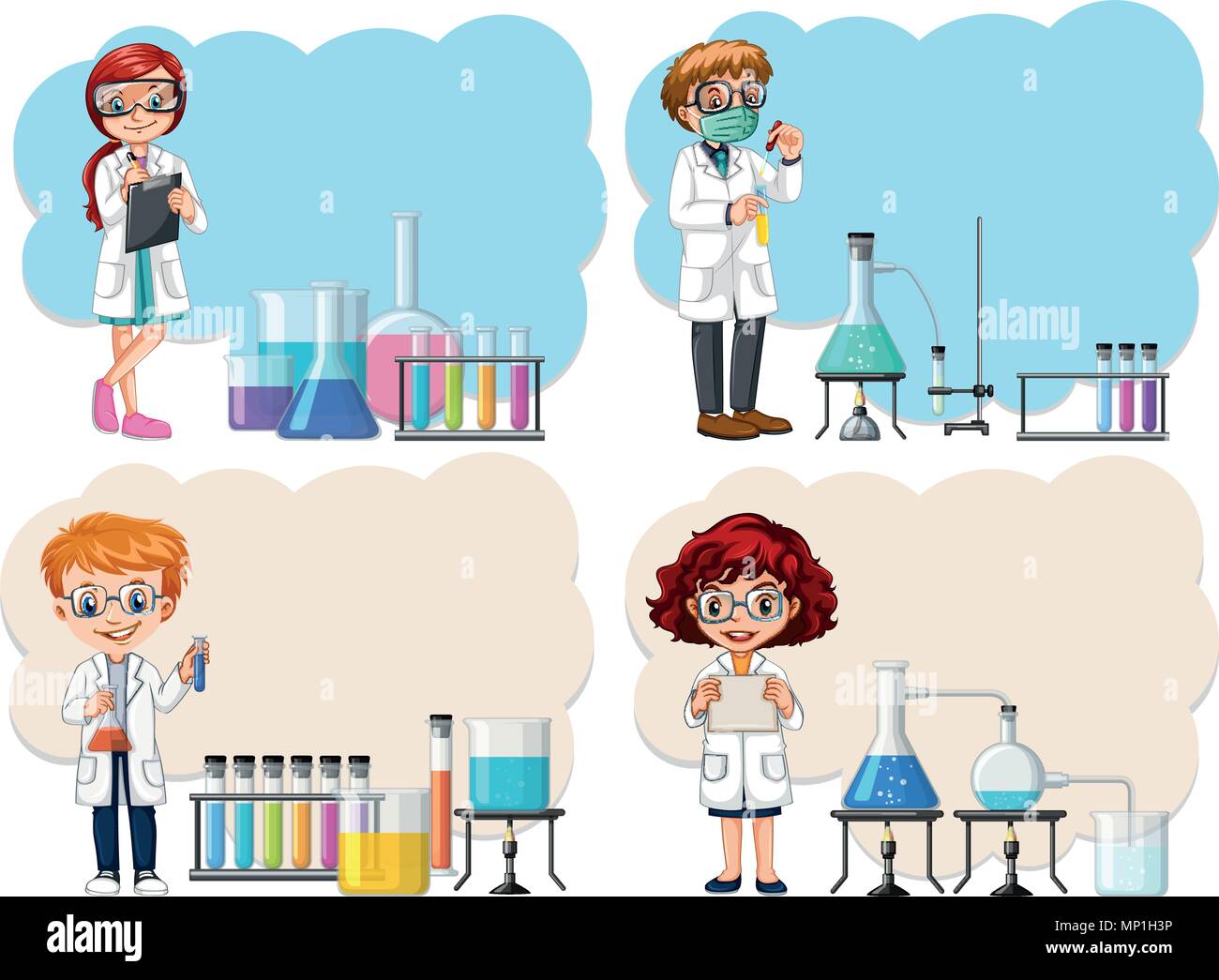 A Young Scientist in Lab Template illustration Stock Vector Image & Art ...