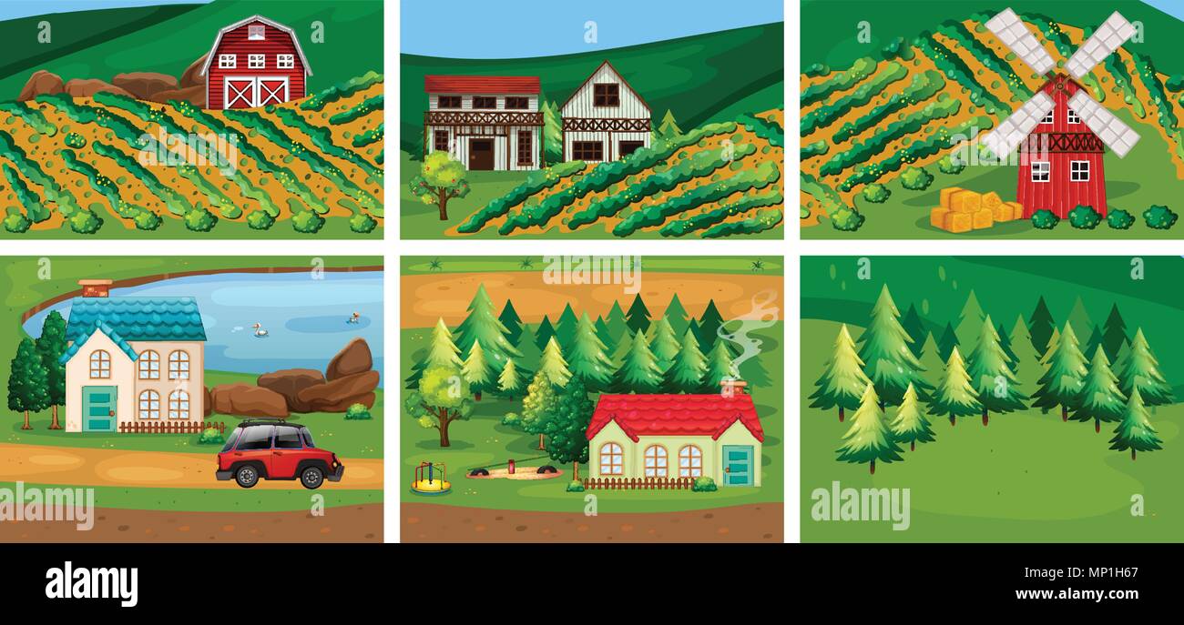A Set of Rural Area illustration Stock Vector Image & Art - Alamy