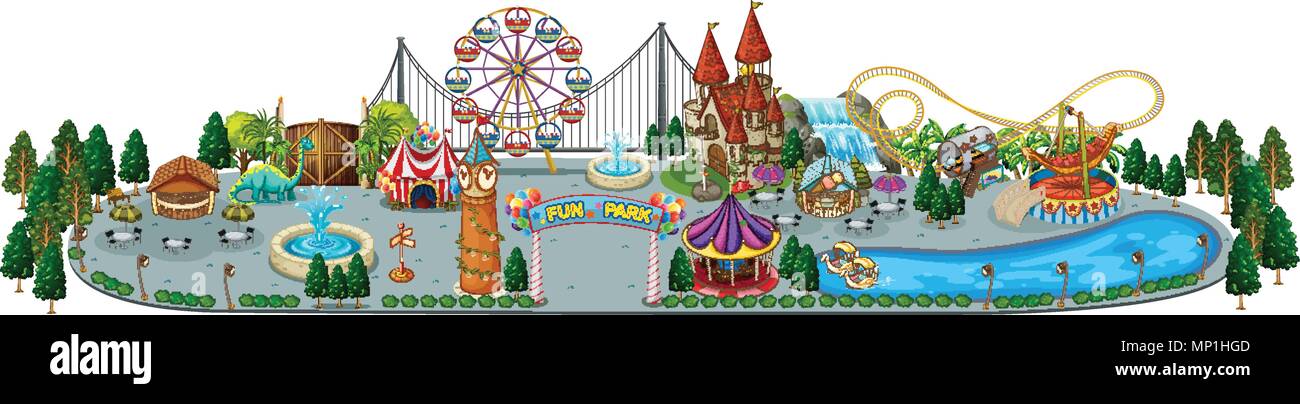 A Fun Amusement Park Map illustration Stock Vector Image & Art - Alamy
