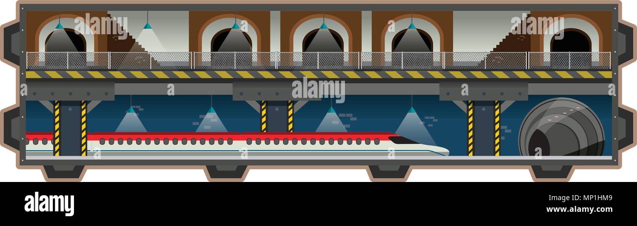An Underground Rail on White Background illustration Stock Vector Image ...