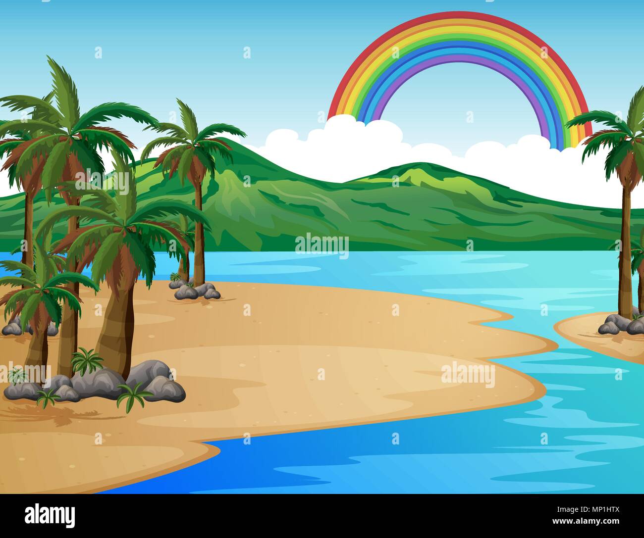 A Beautiful Tropical Island Scene illustration Stock Vector Image & Art ...
