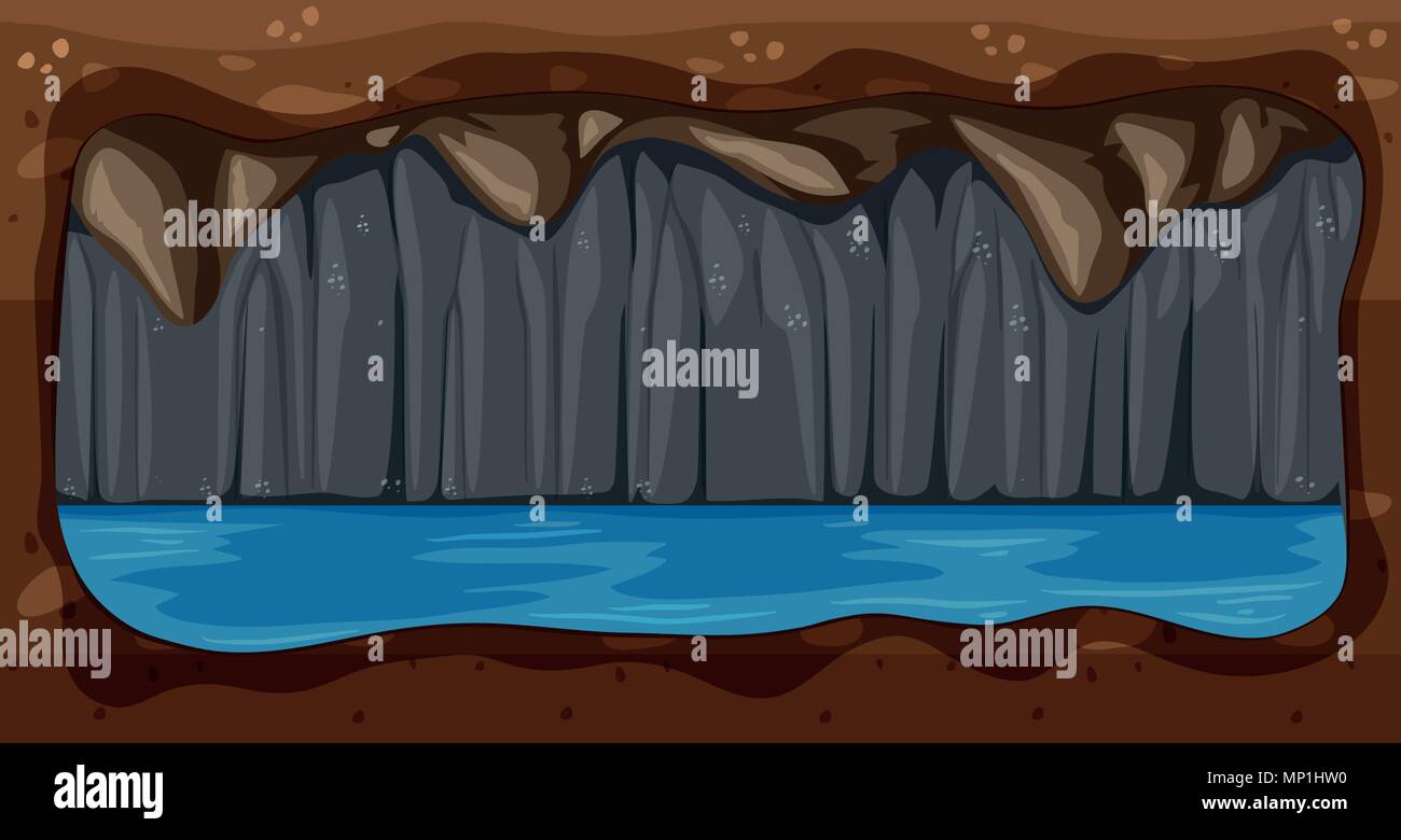 Underground waterfall Stock Vector Images - Alamy