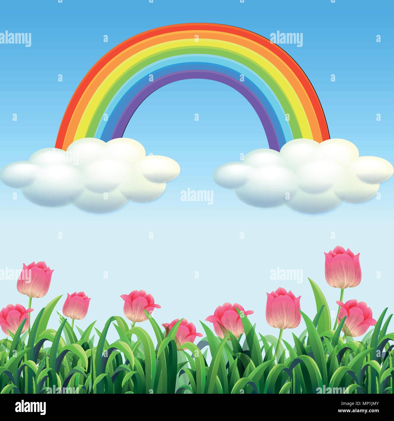 A Beautiful Flower Garden Scene illustration Stock Vector Image & Art ...