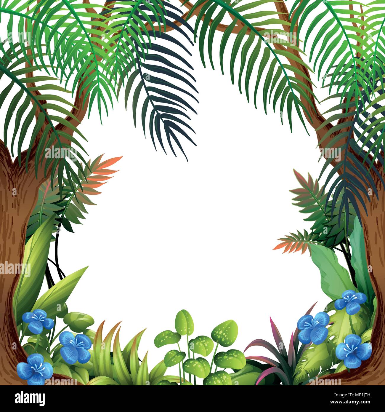 A Beautiful Forest and Flower Template illustration Stock Vector Image ...